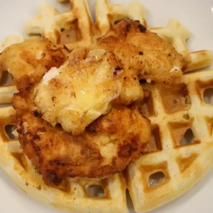 Crispy Chicken & Fluffy Waffles with Syrup: Foodie Heaven! - Amusing Foodie