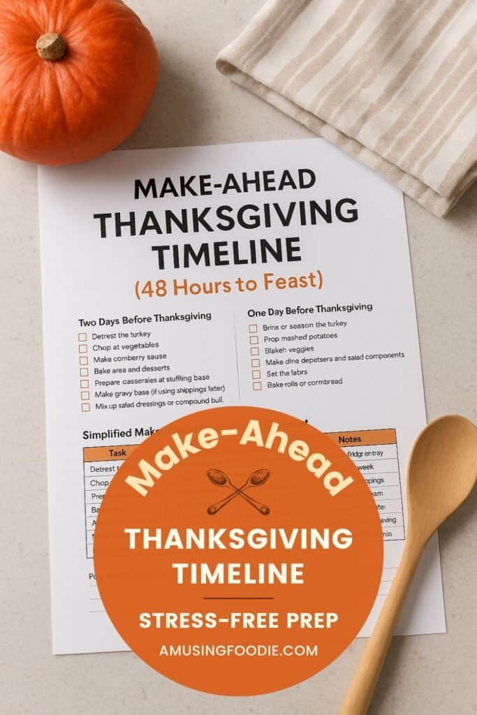 Make-Ahead Thanksgiving Timeline (48 Hours to Feast) - Amusing Foodie