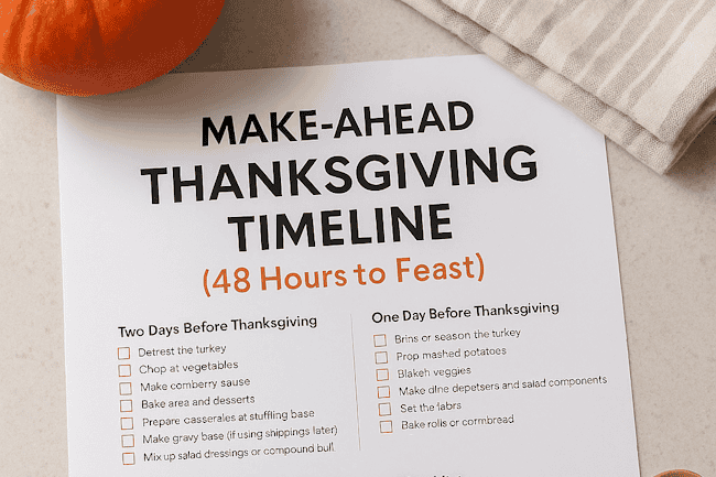 Make-Ahead Thanksgiving Timeline (48 Hours to Feast) - Amusing Foodie